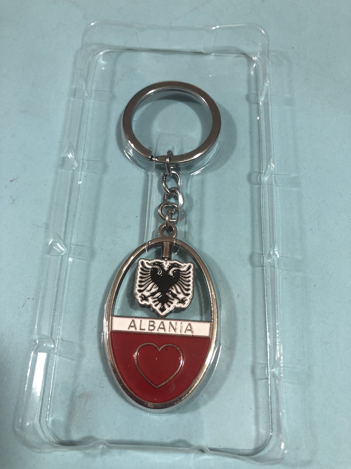 NEW ALBANIA KEY HOLDER PENDANT-METAL EAGLE ALBANIA KEYCHAIN-PORTACHIAVI ...