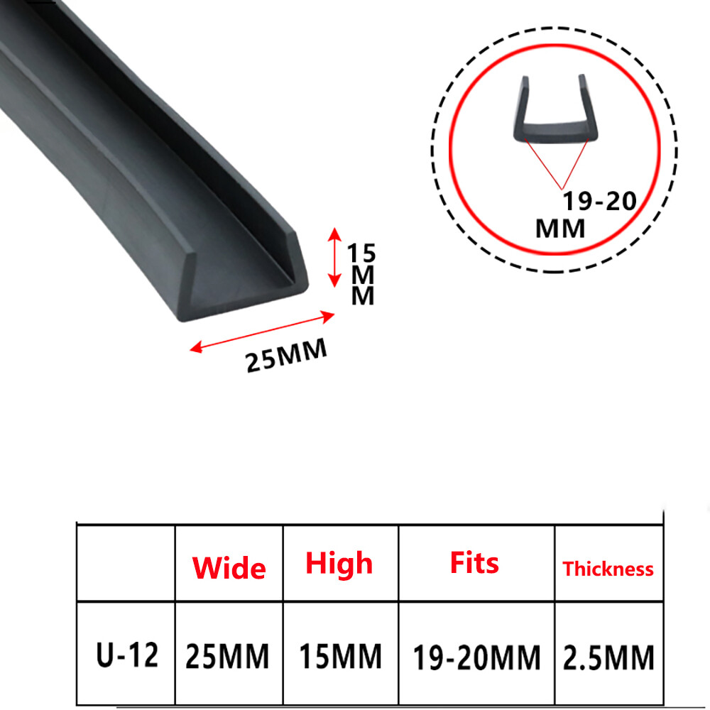 0.5mm-41mm Rubber U Shape Guard Edging Trim Seal Strip Door Table Edge ...