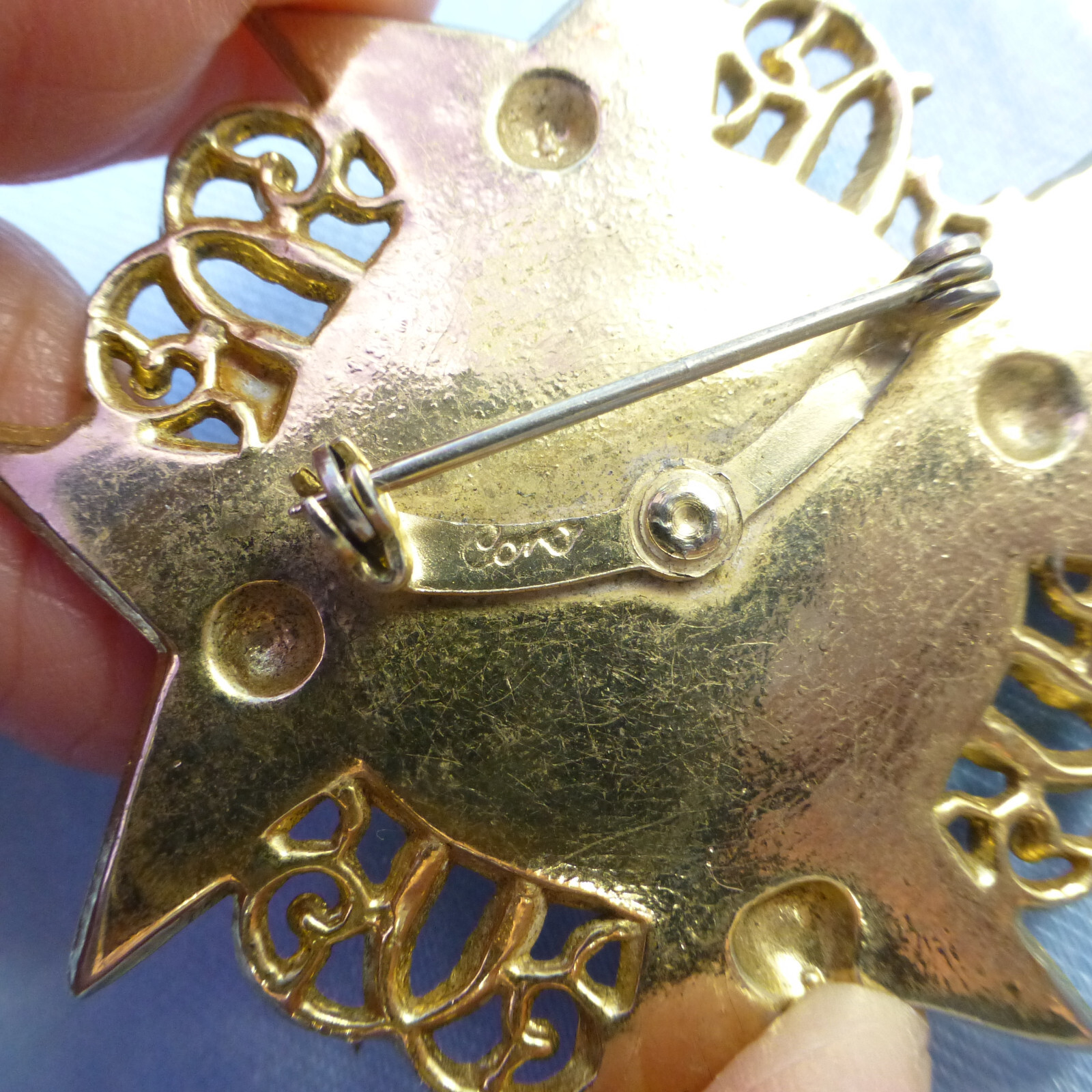 Vintage CORO Maltese Cross MOP Pin Brooch Double Headed Eagle Red ...