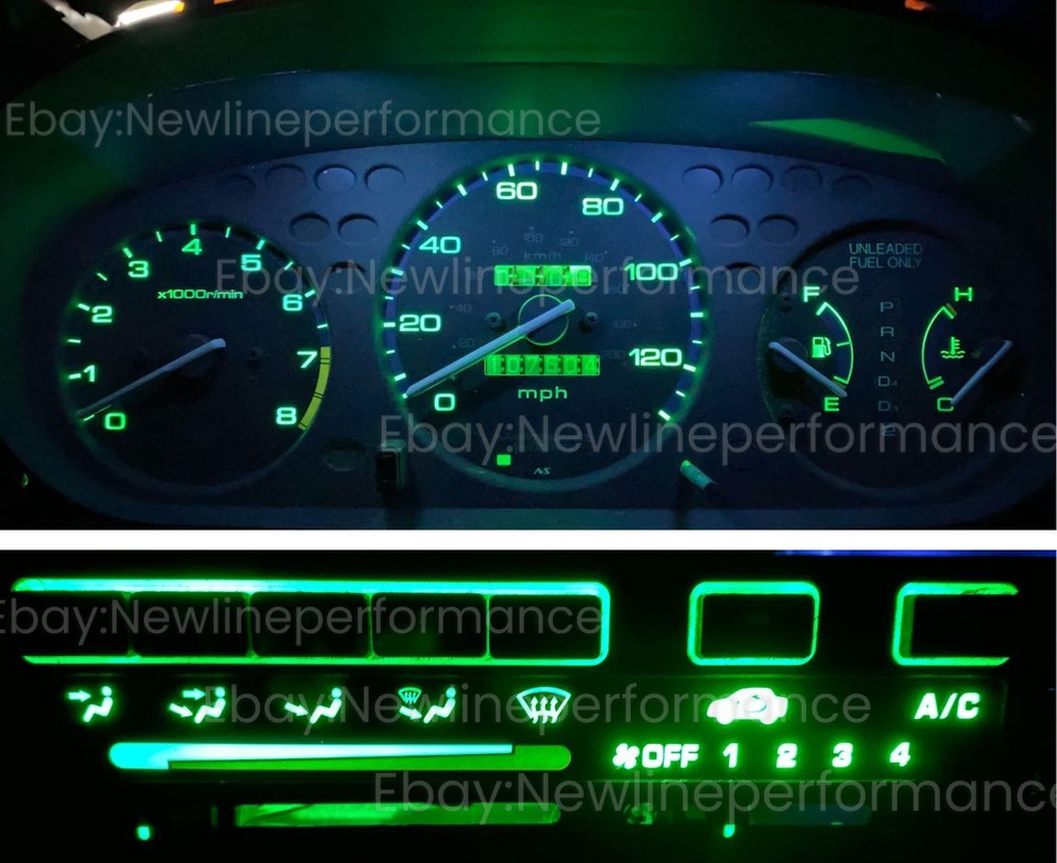 LED Cluster + Climate Control Bulb KIT for Honda Civic Ek 96-98 (Color ...