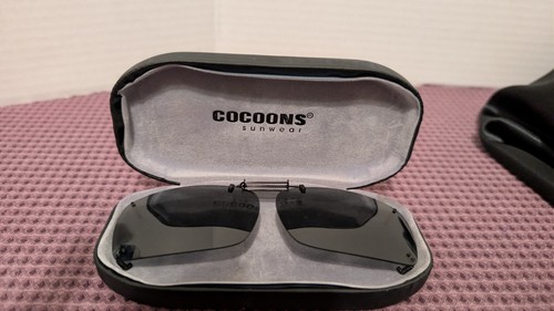 Cocoons Sunwear Clip-On Gray Gun Metal Sunglasses Spring Adjustable ...