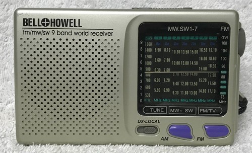 Vintage BELL & HOWELL FM/AM/MW/SW World Receiver 9 Band Transistor ...