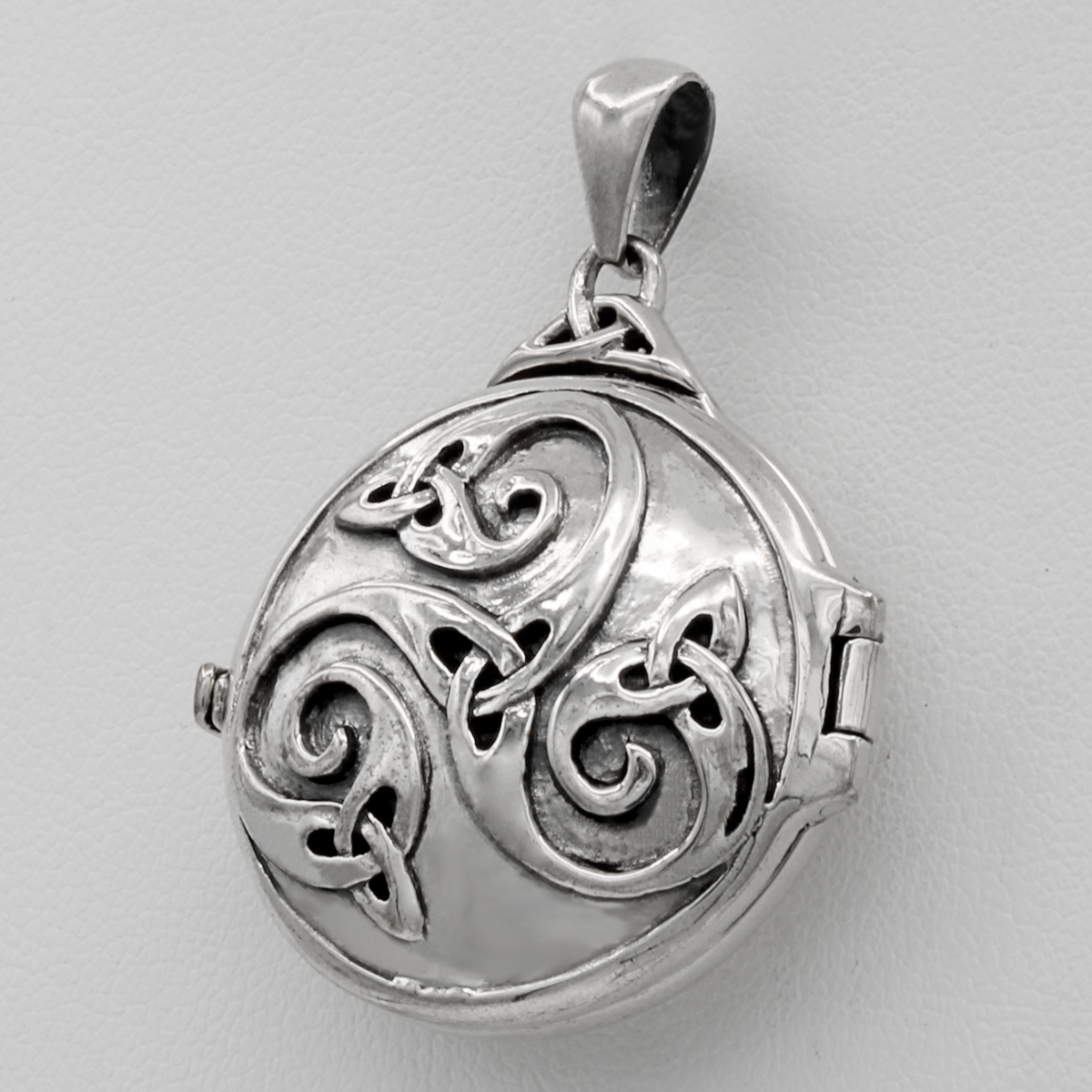 Sterling Silver Celtic Knot Triskele Swirl Locket by Dryad Design Irish ...