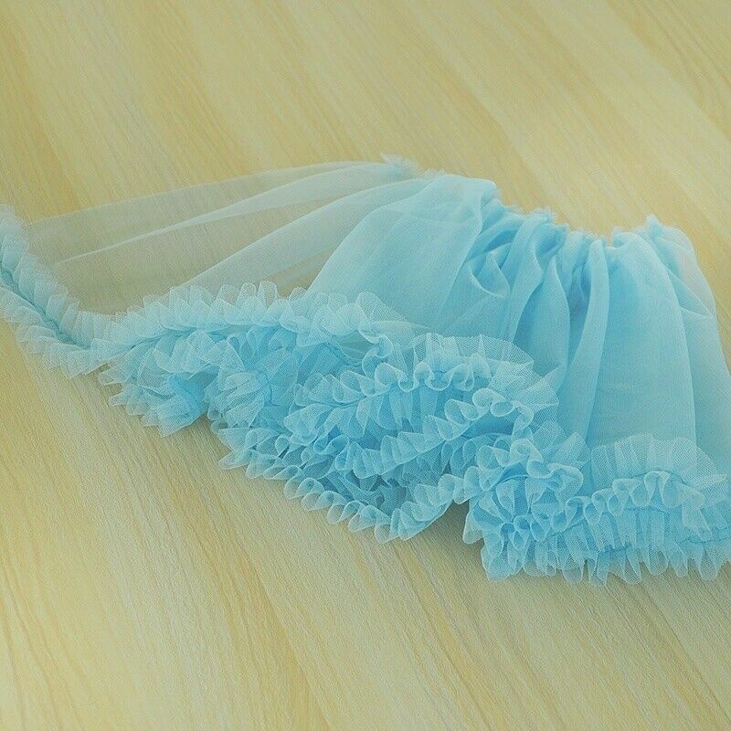 Pleated Ruffle Mesh Edging Lace Fabric Trimming Frill Crinkle DIY Dress ...