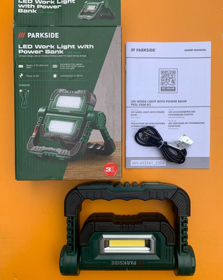Parkside LED Work Light With Power Bank PBSL 5000 B2 USB-C Rechargeable ...