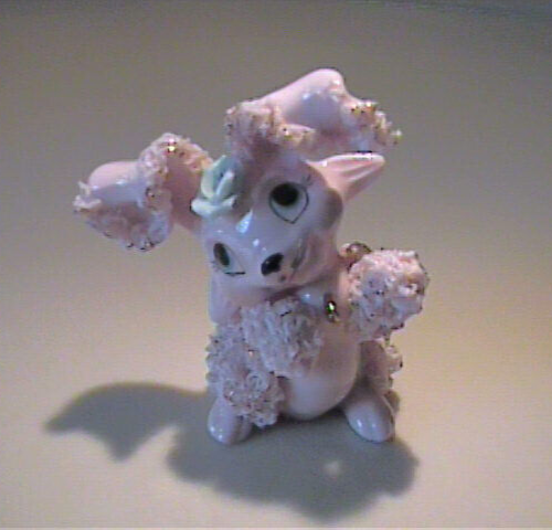 VINTAGE 1950'S CERAMIC PINK SPAGHETTI BUNNY RABBIT WITH FLOWER | eBay