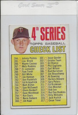 1967 Topps Baseball #278 Checklist Jim Kaat Ex Solid Clean | eBay