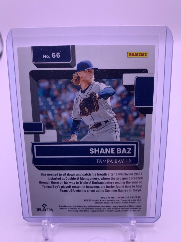 2022 Donruss Shane Baz Rated Rookie Red parallel /2022 #66 Rays | eBay