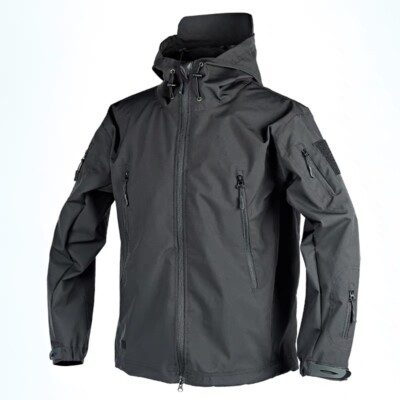 Mens Jacket Casual Tactical Military Work Waterproof Full Zip Solid ...