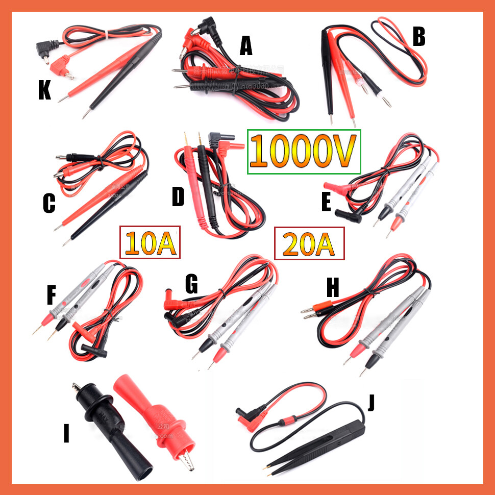 Multimeter Red & Black Test Leads Probe Replacement Multimeter Probes ...