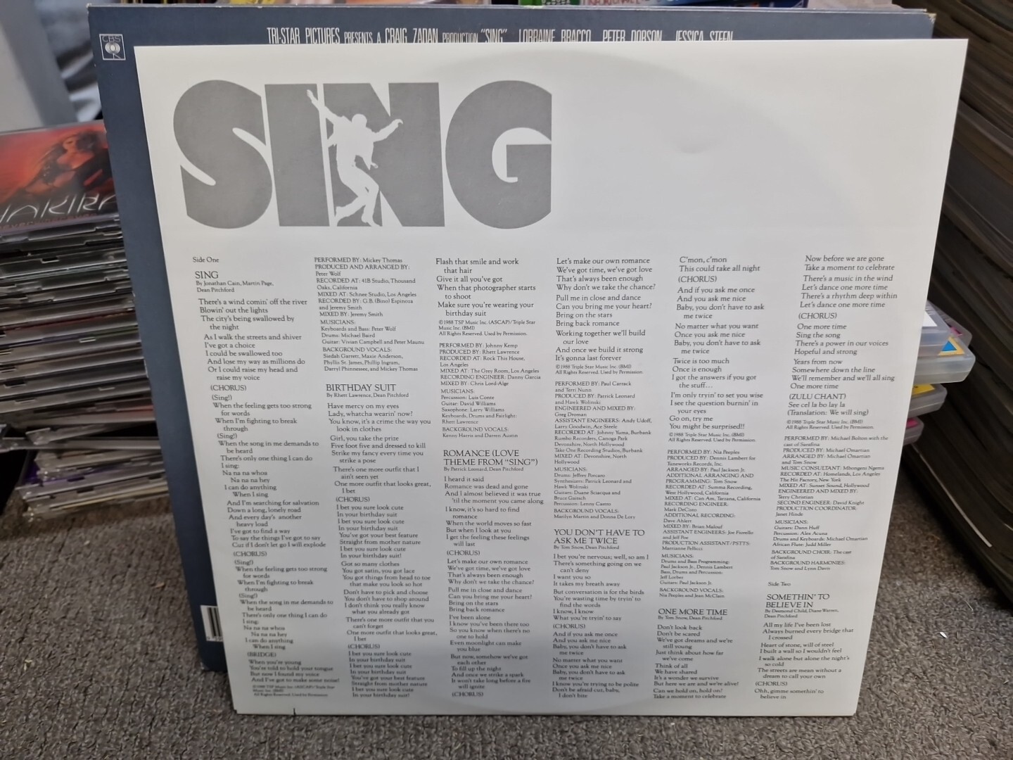 Sing Soundtrack Vinyl Record LP - Nia Peeples, Johnny Kemp, Michael ...