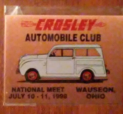 Crosley Automobile 1998 National Meet Participant Plaque Wauseon, Ohio ...