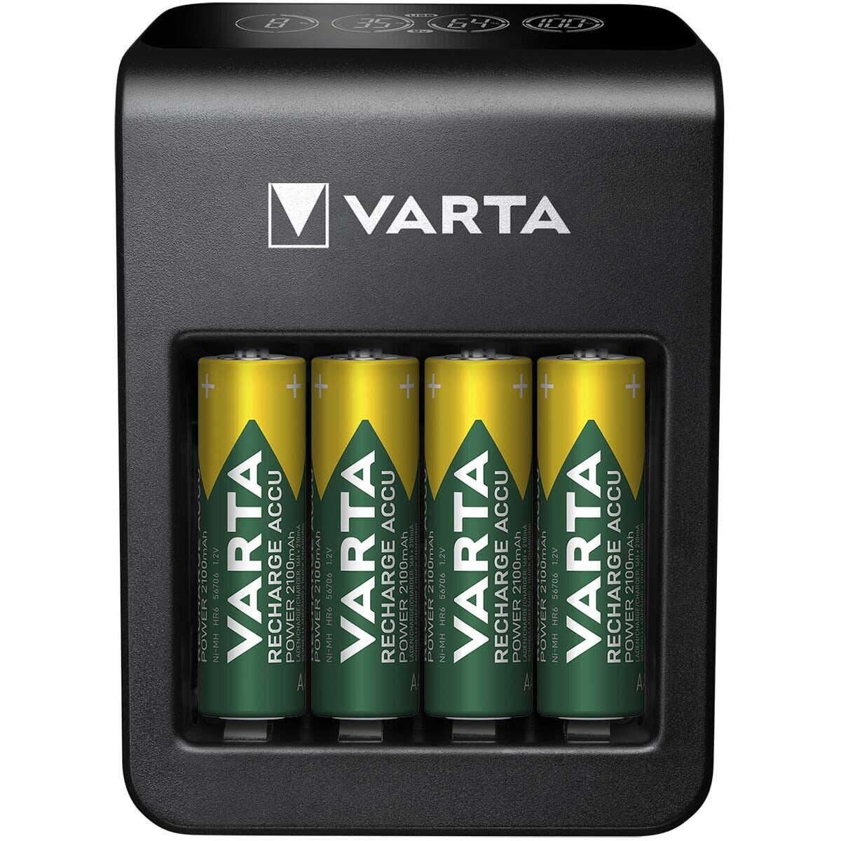 VARTA 57687 LCD PLUG CHARGER PLUS WITH AA BATTERIES 2100mAh SMART ...