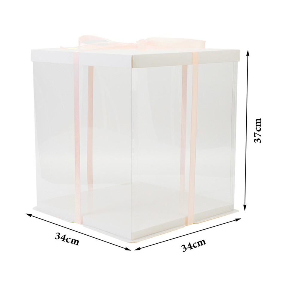 Large Clear PVC Gift Cake Boxes Present Packaging Transparent Box ...