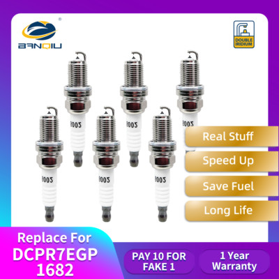 6pc Double-Iridium Spark Plug Replace For NGK DCPR7EGP 1682 Longest ...