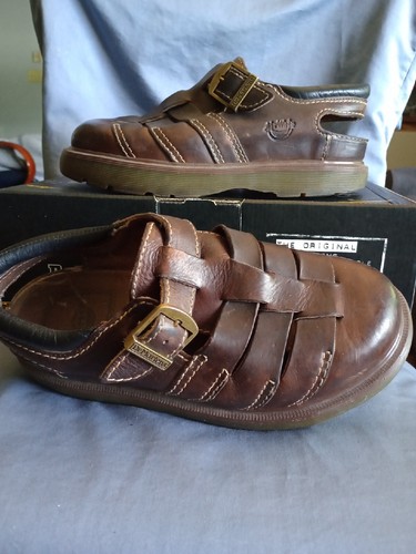 Doc Martens Bark Grizzly Closed Toe Cross Strap Sandal Brown EUC Y2K | eBay