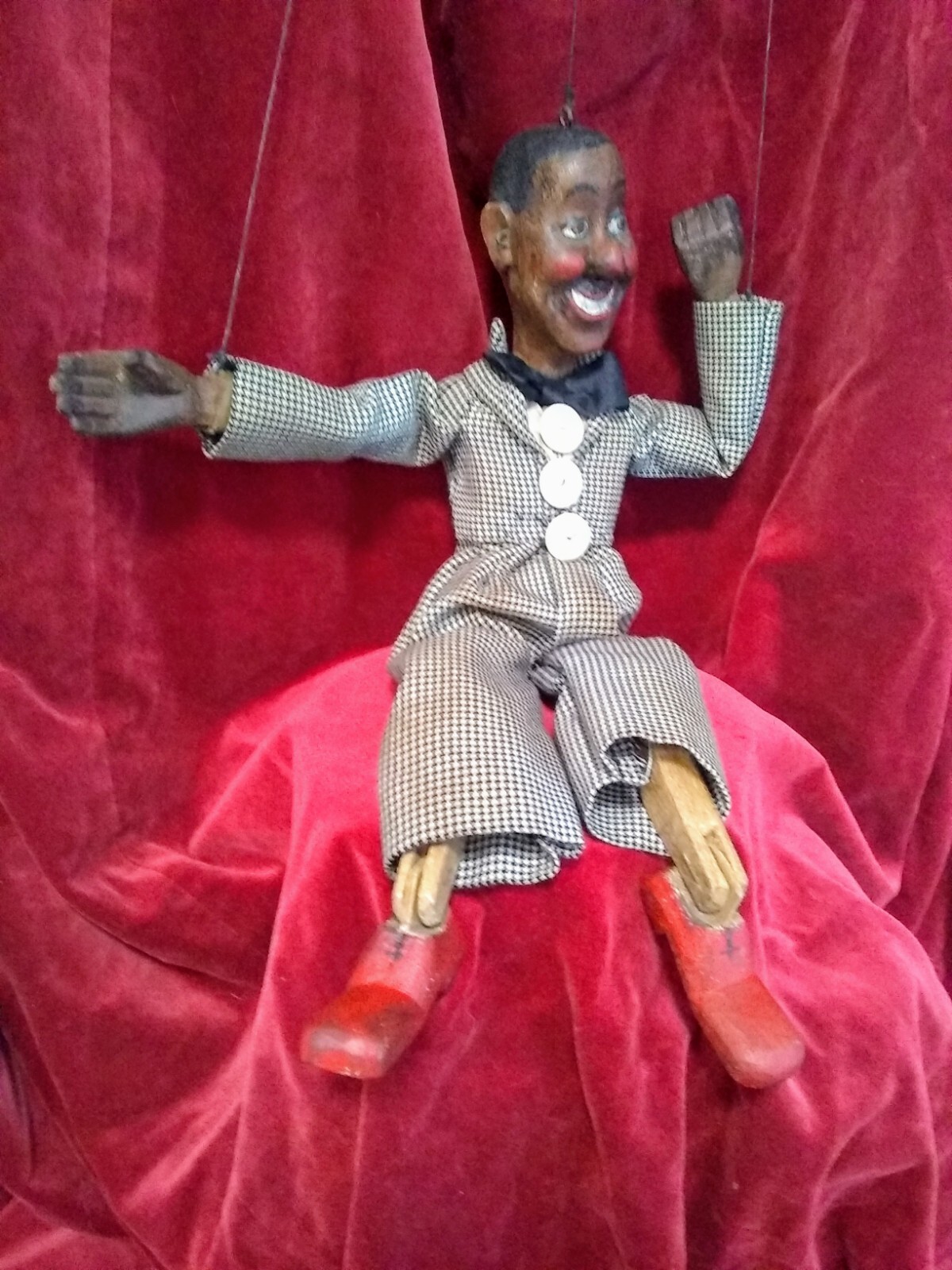 Original British Hand Carved Wooden Marionette Puppet, Excellent ...