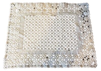 Vintage Rectangular Doily Table Centerpiece Off-White Embroidery | eBay