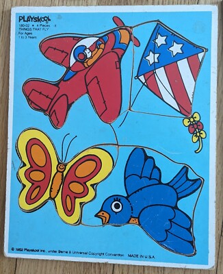 Vintage 1982 Things That Fly Children’s Playskool Jigsaw Puzzle | eBay