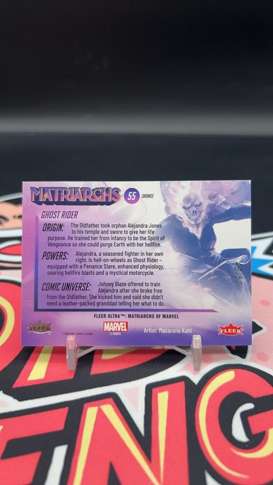 Ghost Rider 2024 FLEER ULTRA MATRIARCHS MARVEL Orange Artist Macarena ...