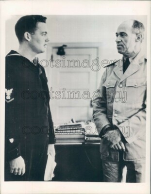 1942 US Coast Guardsman Jack Cullen With Vice Adm Russell Waesche Press ...