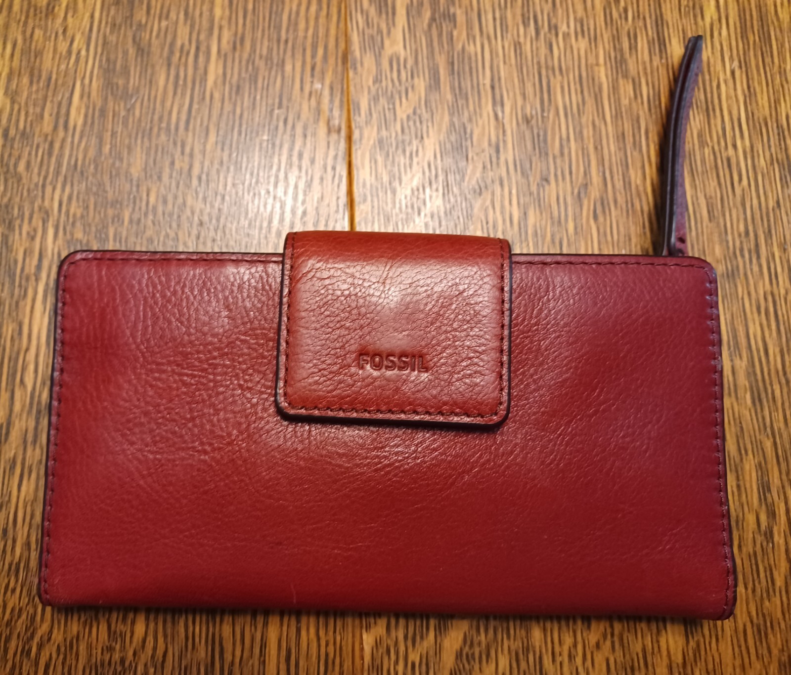 Fossil Burgundy Leather Bi-Fold Wallet - Small - Gem