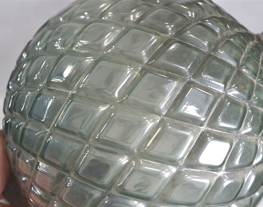 antique lightening rod w/ball teal green metal collar Kretzer finial ...