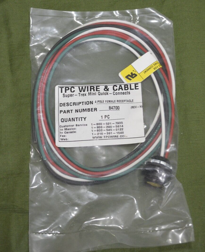 TPC Wire & Cable 84700 Female 4-Pole Mini Receptacle | eBay