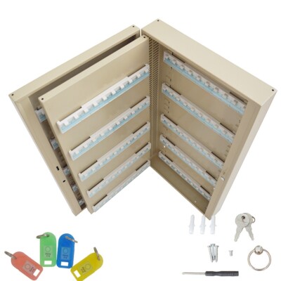 200 Hooks Wall Mount Key Beige Cabinet Storage Iron Steel Key Box With ...