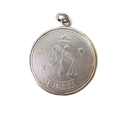 Charm JMS Sterling Silver LIBRA scales Zodiac sign Disc Traditional | eBay