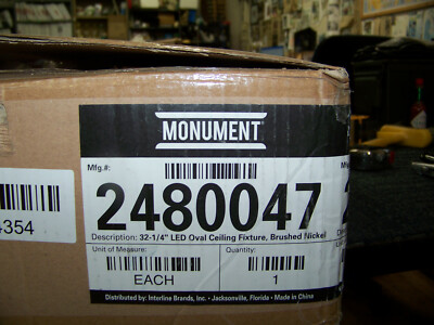 Monument LED Flush Mount Oval Ceiling Fixture Brushed Nickel 32 1/4 ...