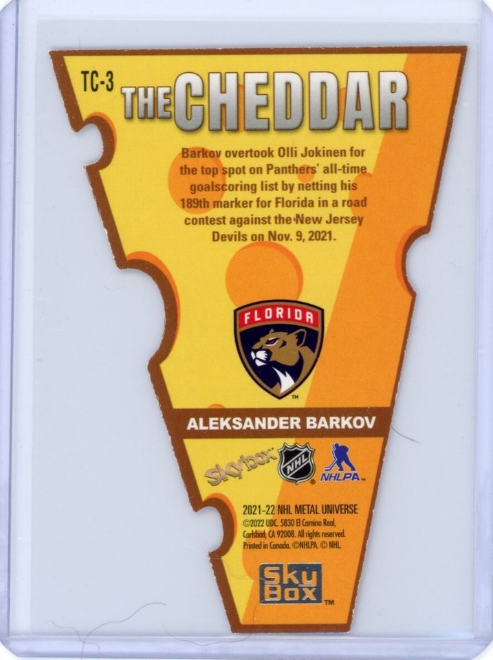 2021-22 Metal Universe Aleksander Barkov The Cheddar - Florida Panthers ...