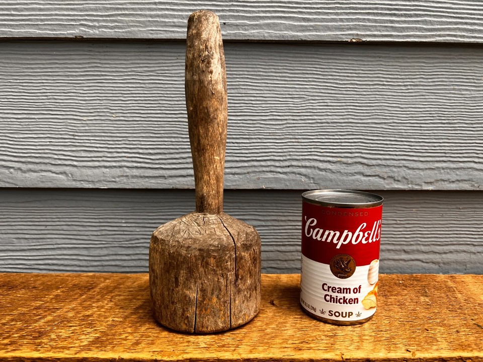 Antique Primitive Wood Pestle Masher Vintage Natural Aged Patina ...