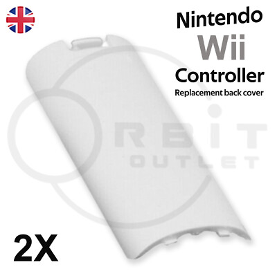 Nintendo Wii Controller Back Cover Plate Remote Battery Rear Lid White ...