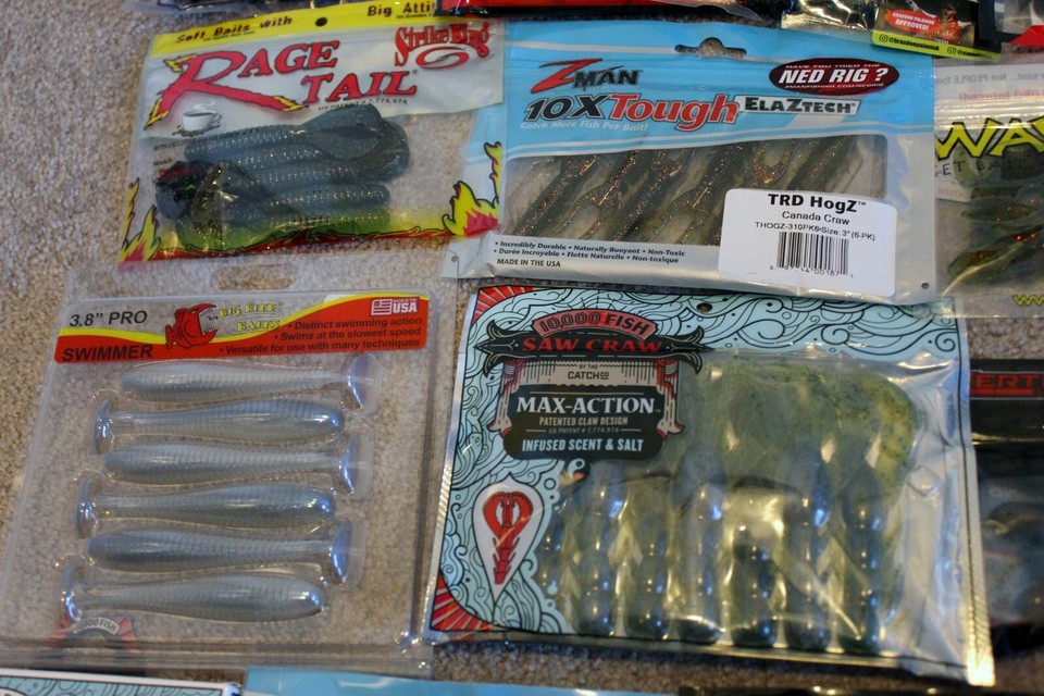 Lot of 24 New Fishing Soft Bait/Lure packs | eBay