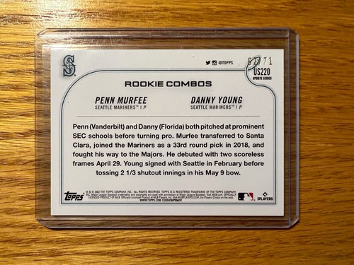 2022 Topps Update Series - Rookie Combos Black #US220 Danny Young, Penn ...