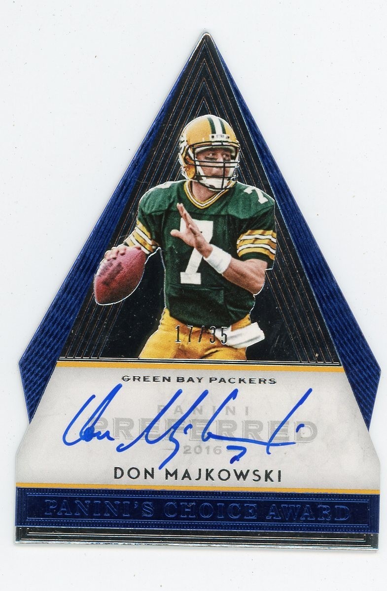 2016 Panini Preferred DON MAJKOWSKI Green Bay Packers Choice Award AUTO ...