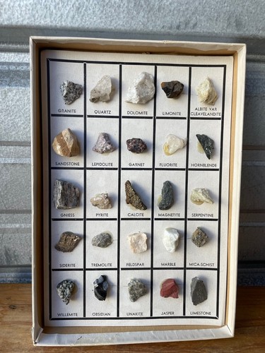 Vintage Rock and Mineral Collection 25 Specimens Boxed Set | eBay