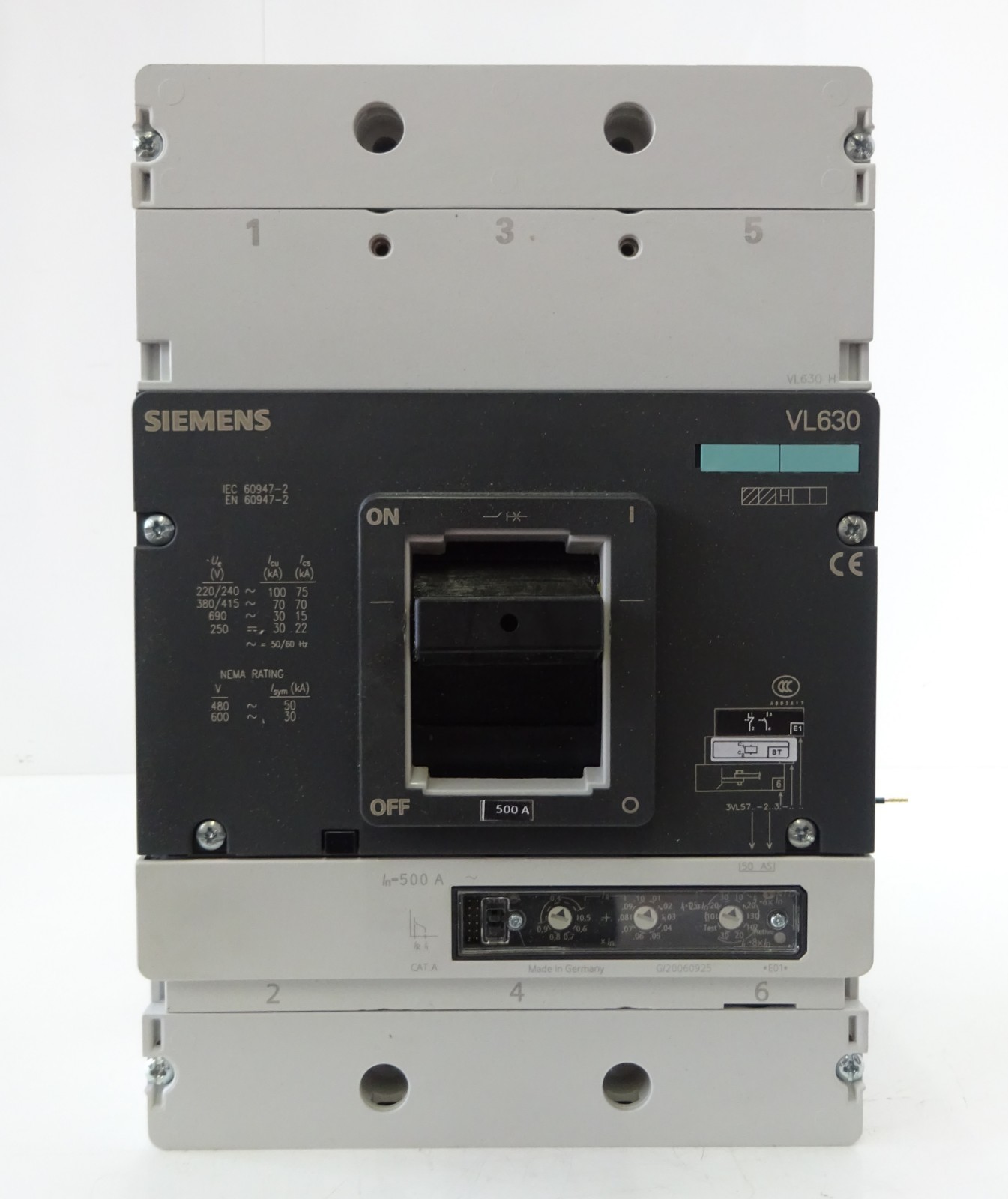 SIEMENS VL630 Leistungsschalter 3VL5750-2AS36-8TE1-Z Circuit Breaker ...