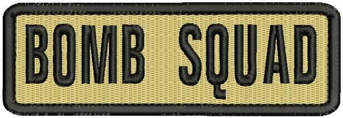 BOMB SQUAD embroidery patches 2x6 hook black letters | eBay