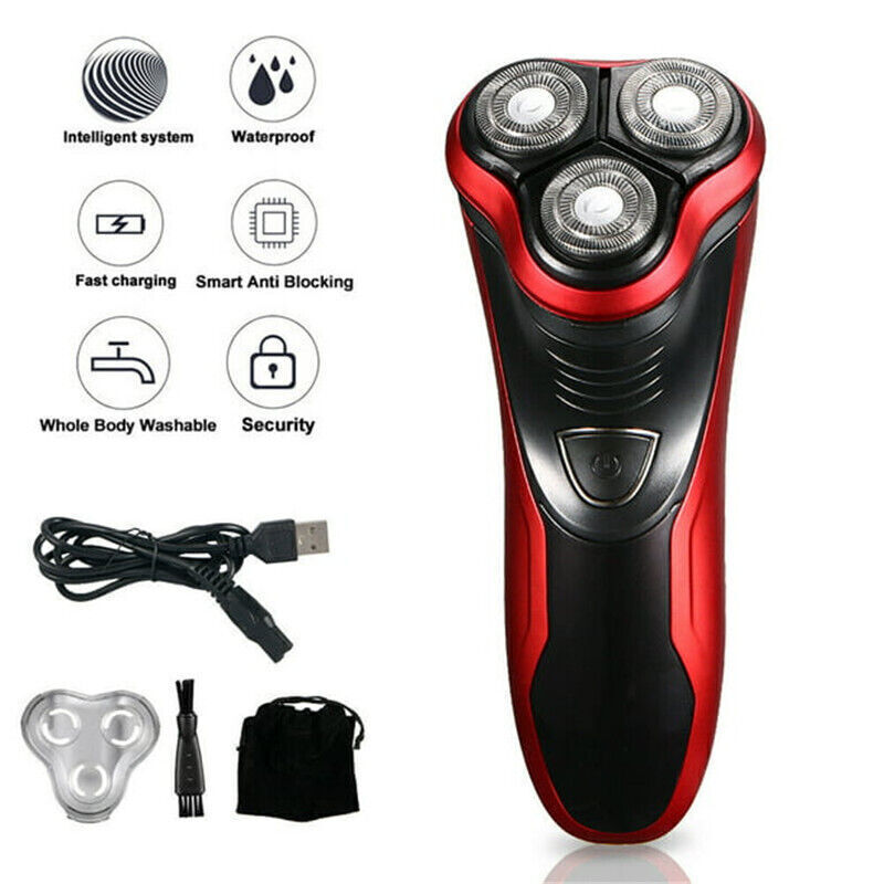 Men's Razor Rotary Waterproof Electric Shaver Pop-Up Trimmer Wet Dry ...