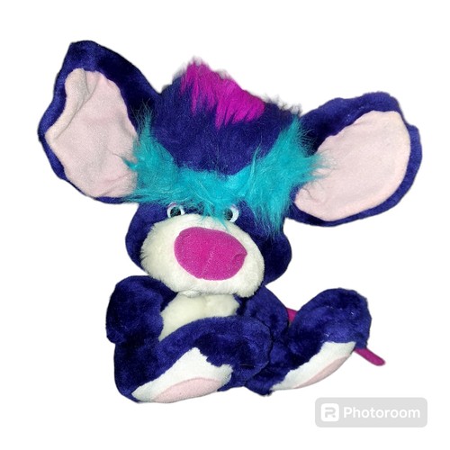Play By Play Blue Plush Mouse 8" Stuffed Toy Colorful Hair | eBay