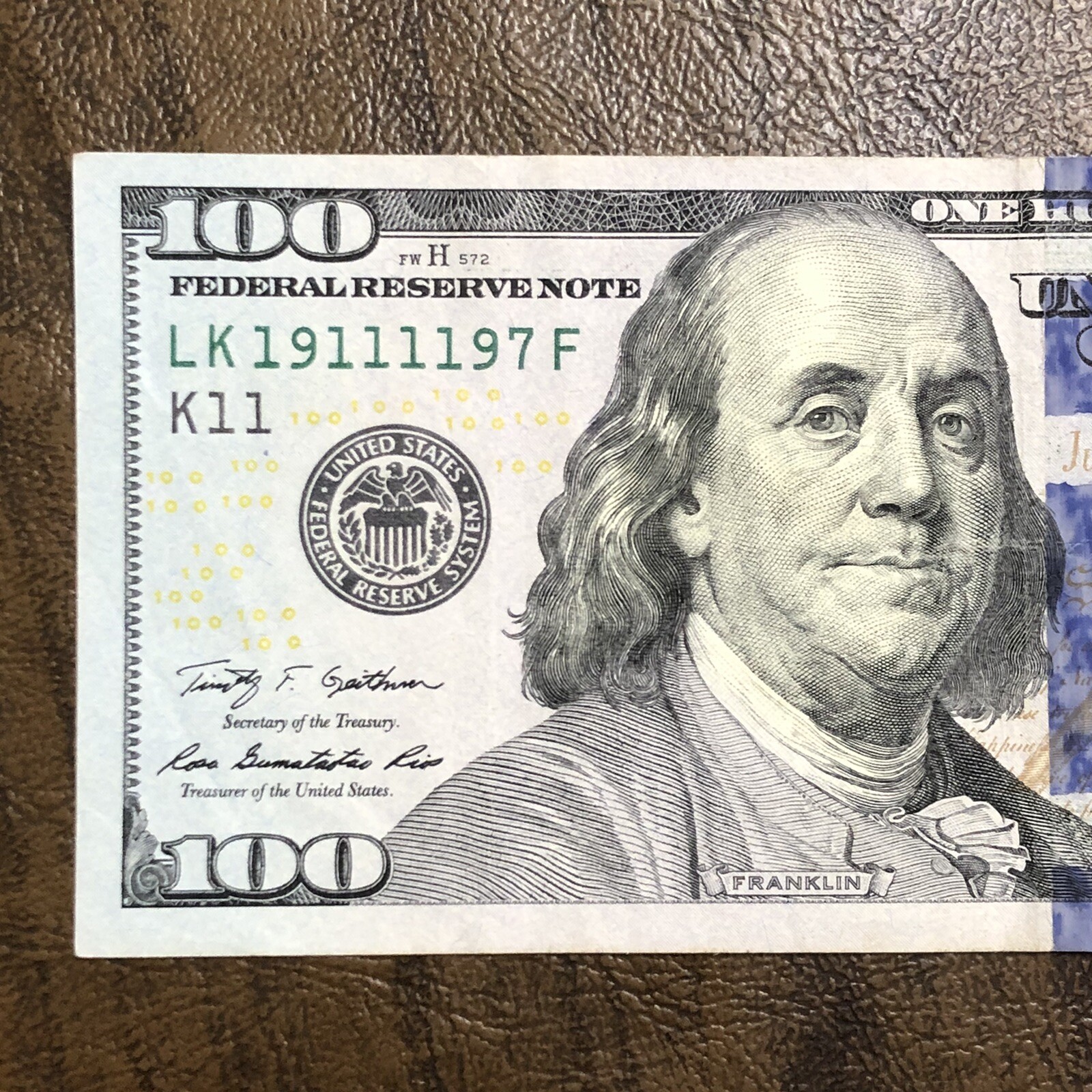 2009A One Hundred $100 Dollar DALLAS Note LK 19111197 Serial Number 5 ...