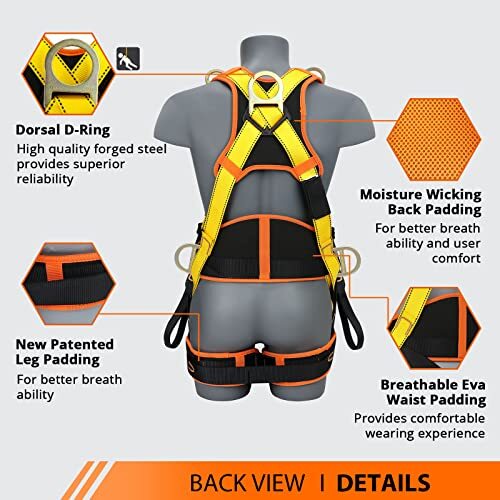 Safety Harness Fall Protection Upgrade 4 Quick Buckles Construction ...