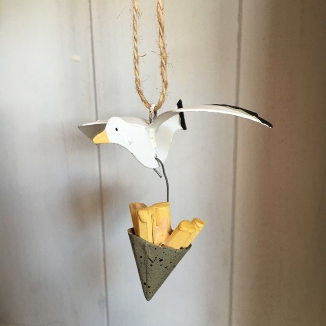 Hanging Seagull Decoration.seagull Steals Pizza Shoeless Joe.nautical ...