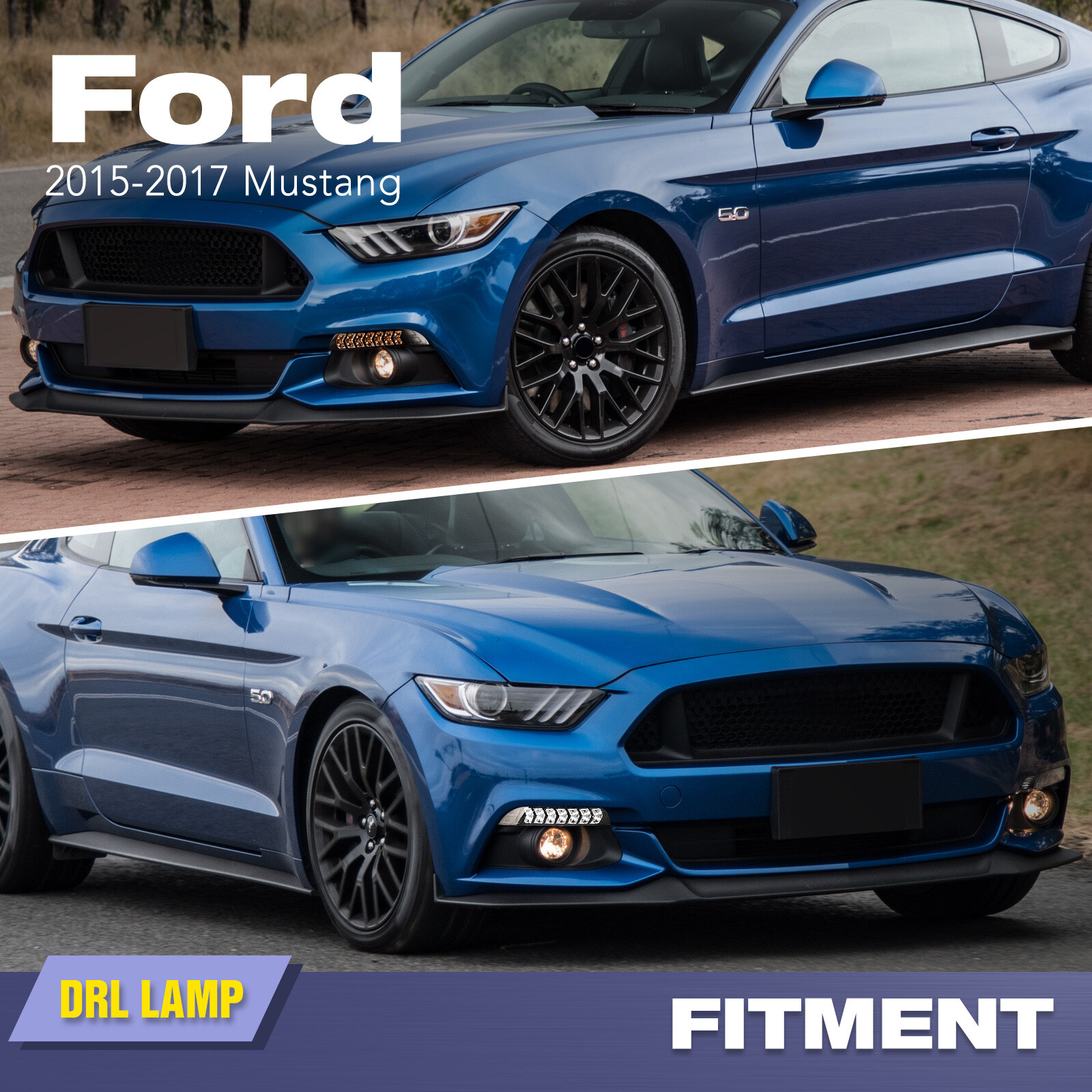 LED DRL Sequential Turn Signals Dynamic for 2015-2017 Ford Mustang ...