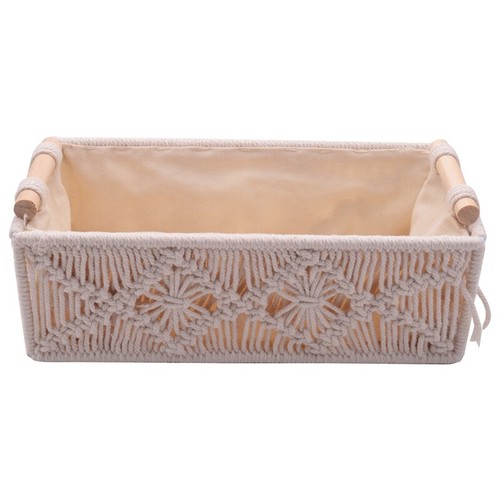 2X(Boho Storage Basket Decor Box Handmade Woven Decorative ...