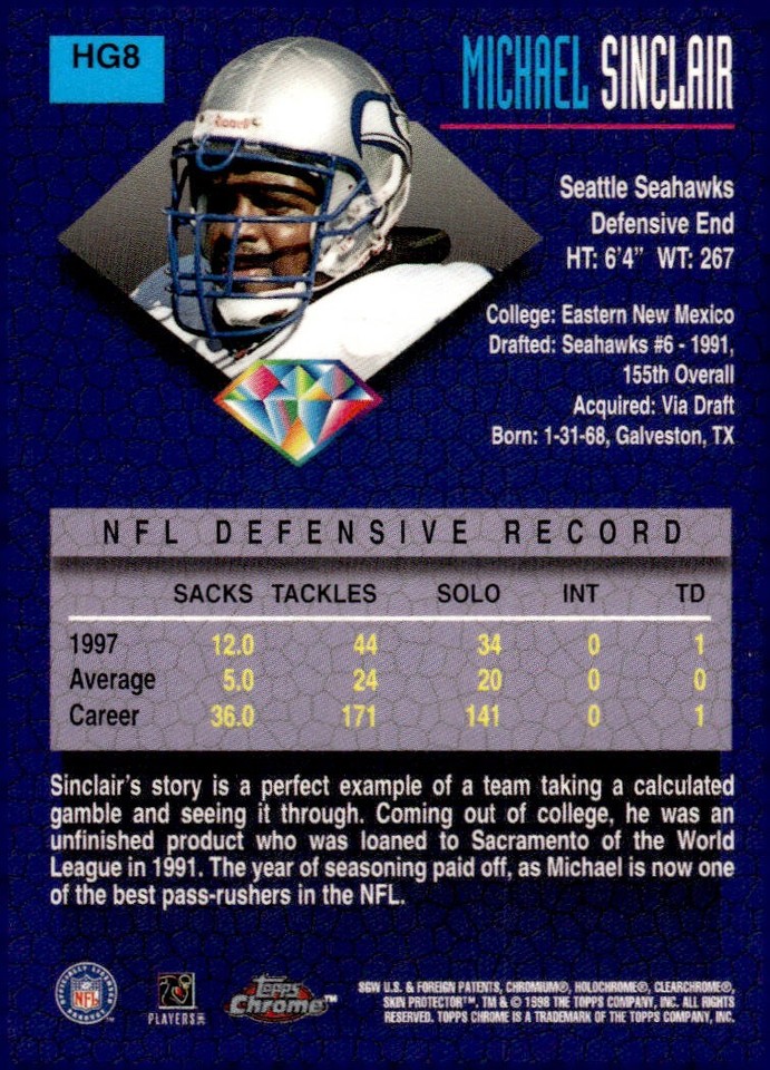 1998 Topps Chrome #HG8 Michael Sinclair Hidden Gems | eBay