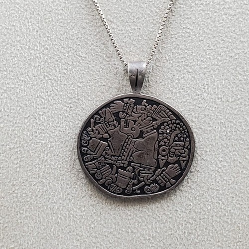 925 Sterling Silver Mexico Chain Necklace W/ Aztec style Pendant | eBay