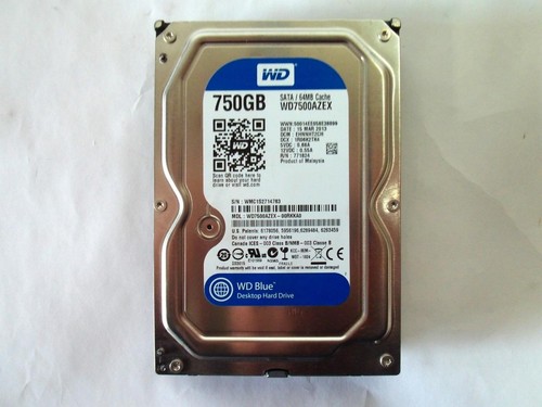 WD Blue Desktop Hard Drive WD7500AZEX-00RKKA0 750GB 3.5'' SATA 64MB ...